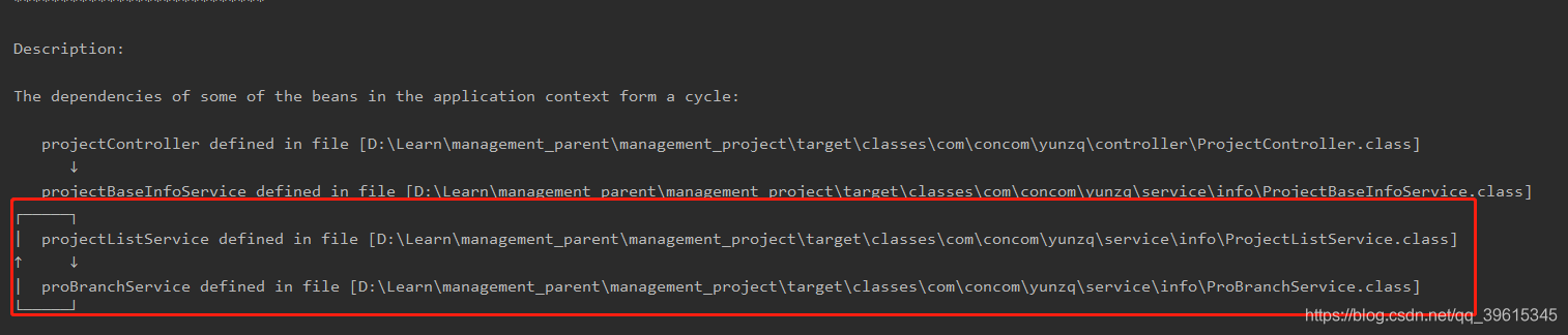 Spring boot 启动 The dependencies of some of the beans in the application context form a cycle 问题 ...