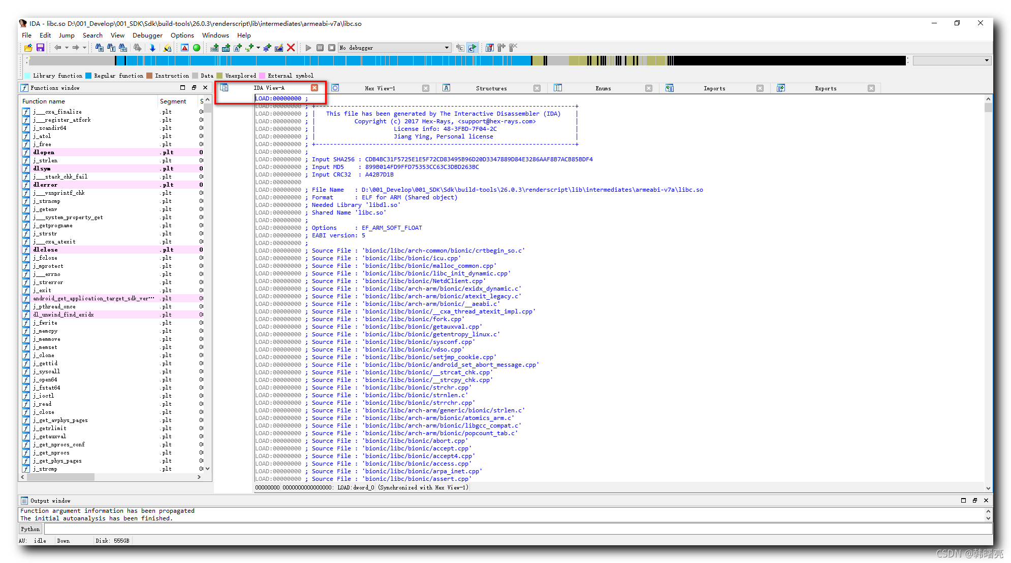 【Android 逆向】IDA 工具使用 ( 同步指定的 IDA View 视图 | Hex View 数据格式 | 过滤设置 )_ida view-a-CSDN博客