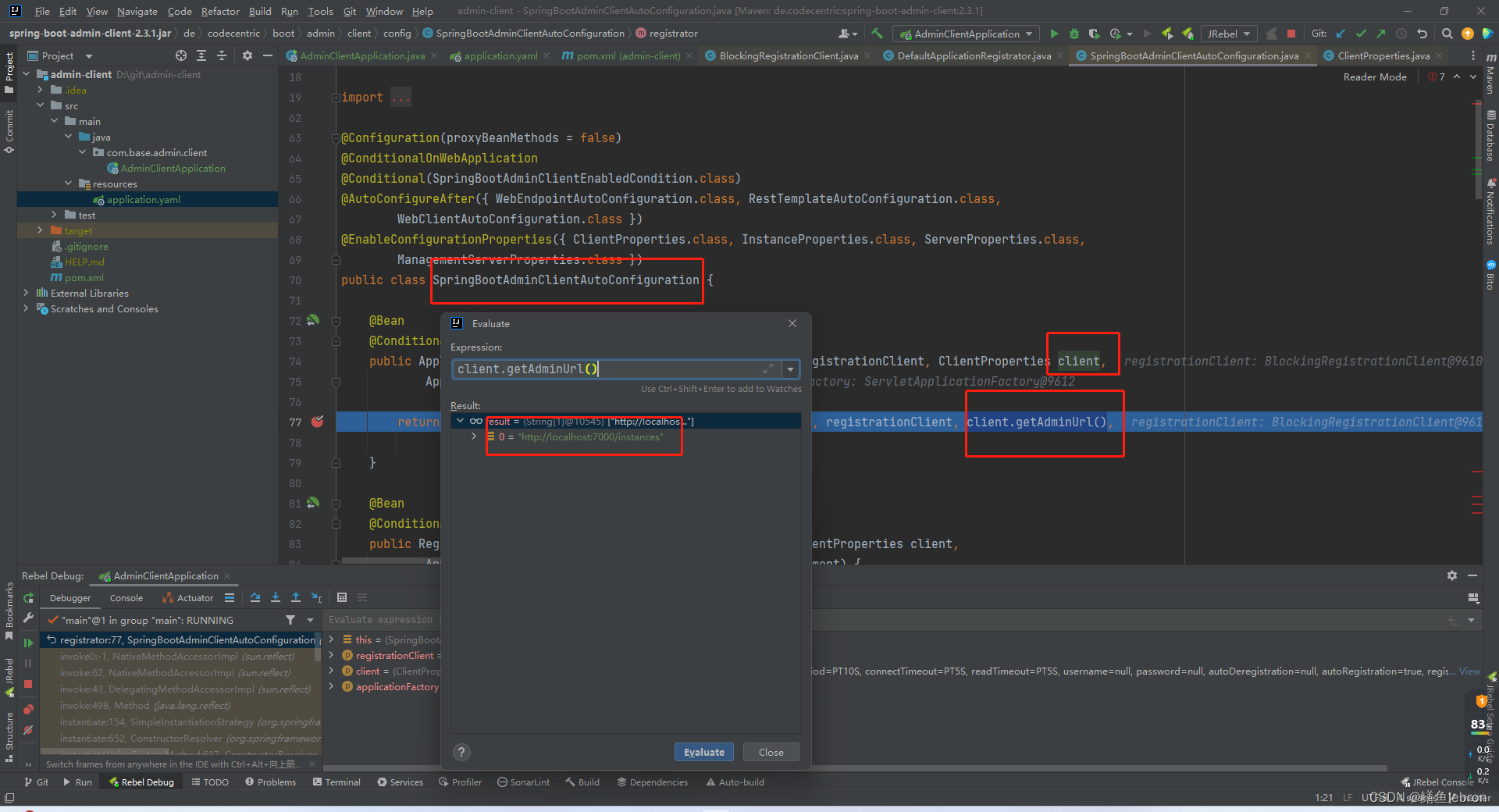 BS问题 spring boot admin 注册失败 405 Method Not Allowed:_failed to register application as ...