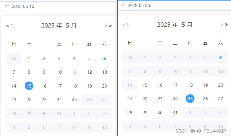 Elementui 日期时间选择器 El Date Picker 不能跨月 且年相同的起始时间与结束时间约束 利用 Picker