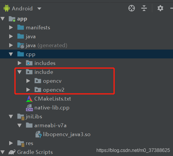 Android编写C代码调用第三方动态库（例如：libopencv_java3.so）_android c++引用第三方opencv库-CSDN博客