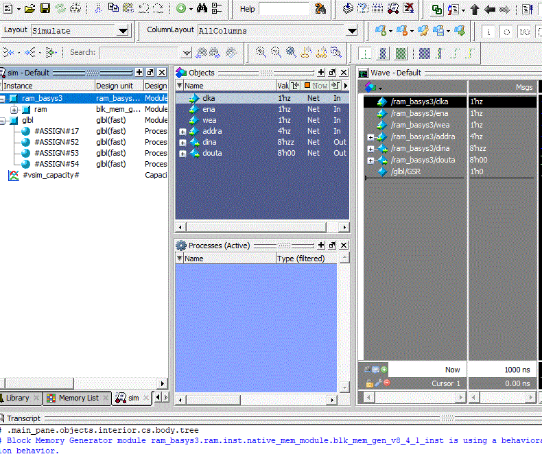 vivado：RAM IP核调用实例学习:调用Modelsim仿真时报错_[common 17-180] spawn failed: no error-CSDN博客