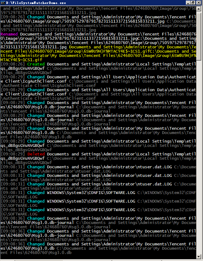 C#采用FileSystemWatcher实现监视磁盘文件变更的方法1_c# filesystemwatcher create 文件是否创建完成-CSDN博客