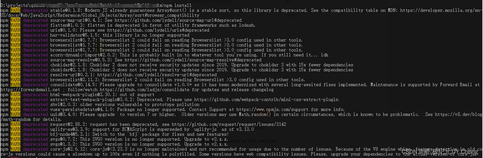 npm install报错，解决记录_npm warn using --force recommended protections dis-CSDN博客