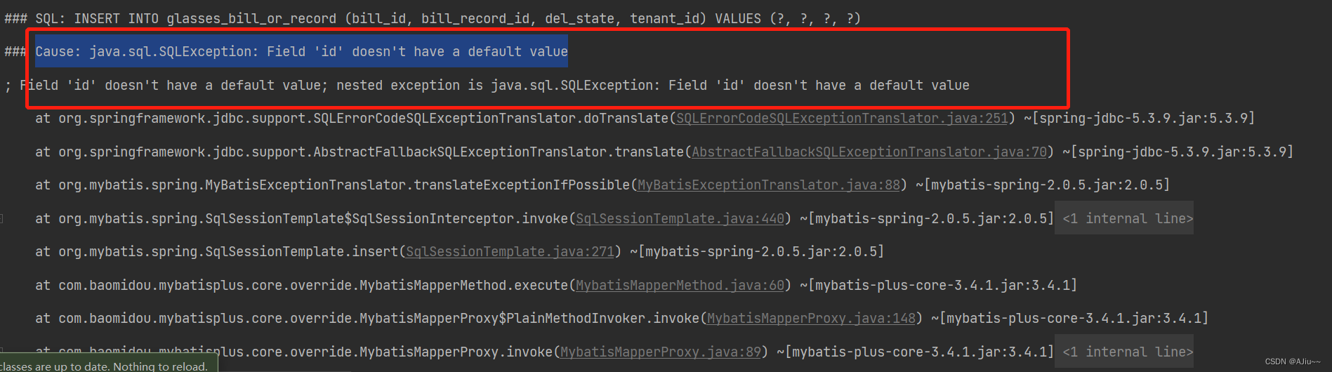Cause: java.sql.SQLException: Field ‘id‘ doesn‘t have a default value_cause: java.sql ...