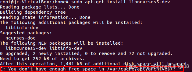 /var/cache/apt/archives/内存不足问题：_archive空间不足-CSDN博客