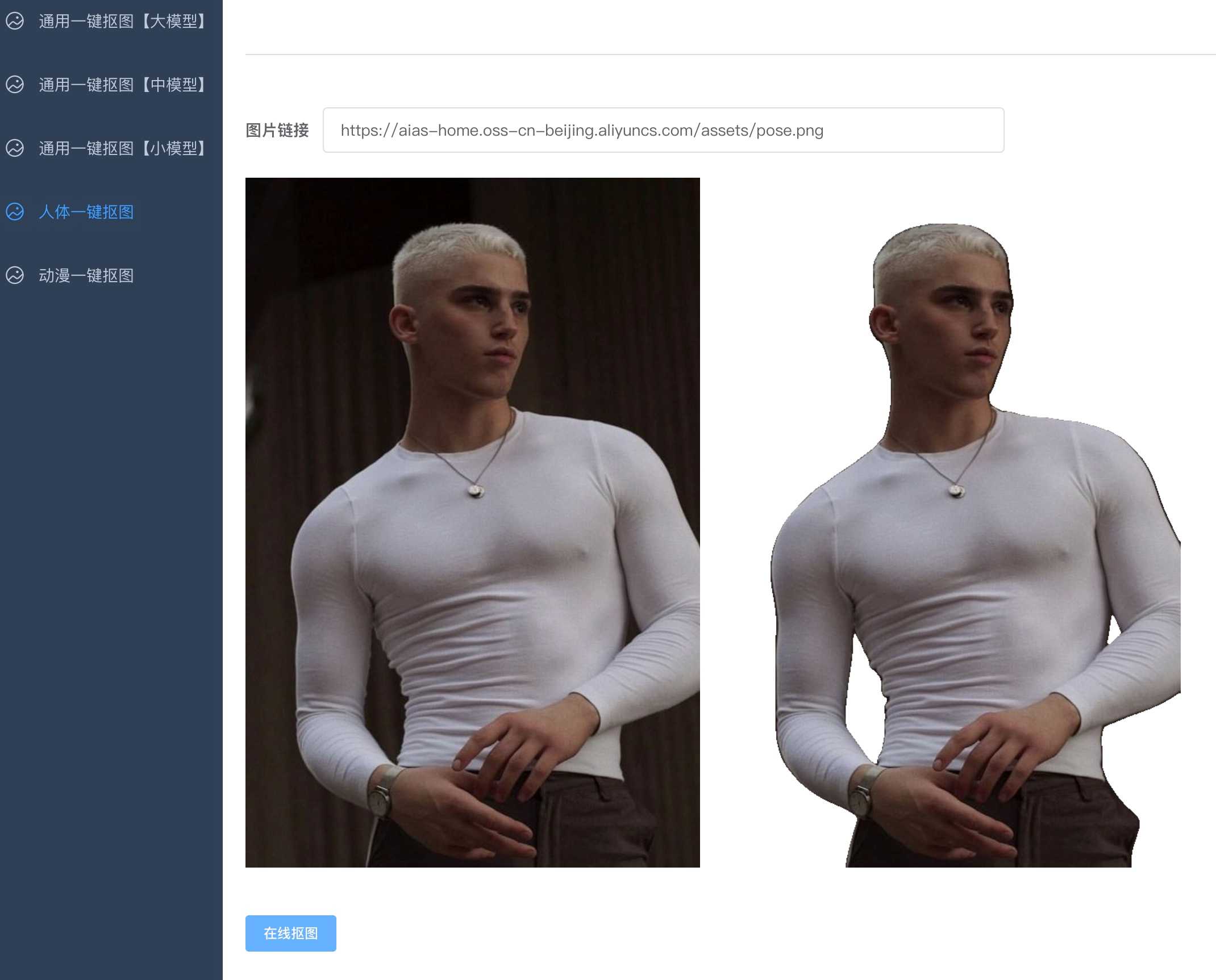人工智能 ：一键抠图（Java SDK及web应用）_人工智能_Calvin.AIAS-DAMO开发者矩阵