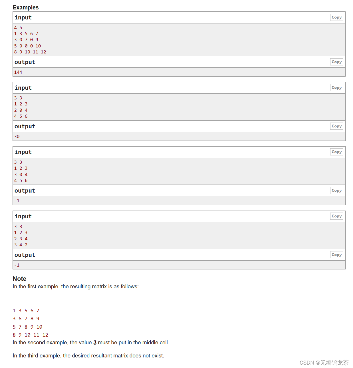 Codeforces 题目 C Increasing Matrixincreasing Matrix Codeforces Csdn博客 3284