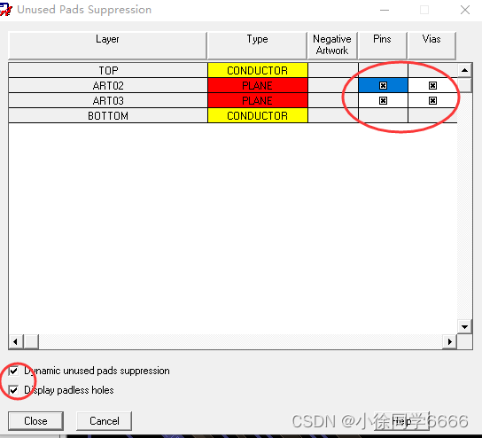 Allegro学习笔记（一）PCB中怎么做到无焊盘设计_dynamic unused pads suppression-CSDN博客