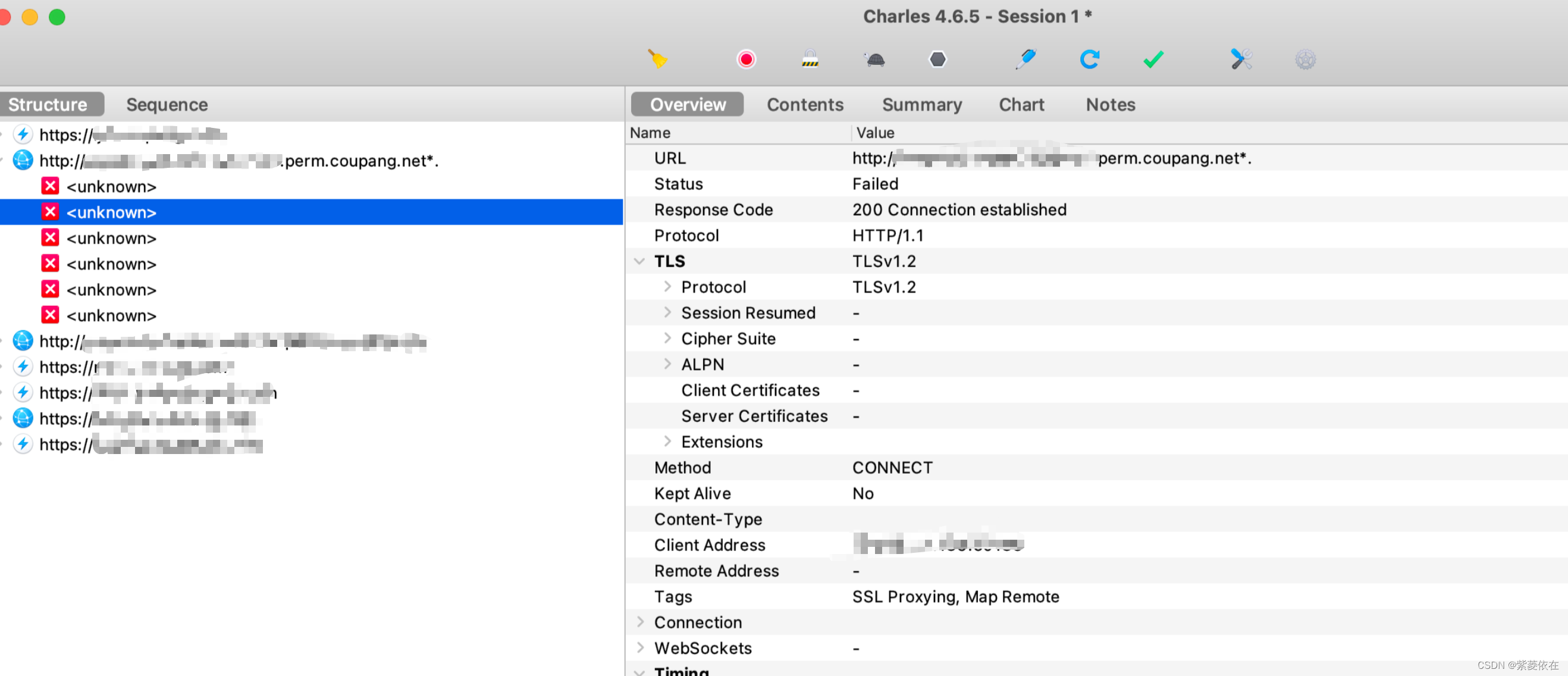 Charles抓包APP正常，mweb提示200Connection established（unknown）_200 connection established-CSDN博客