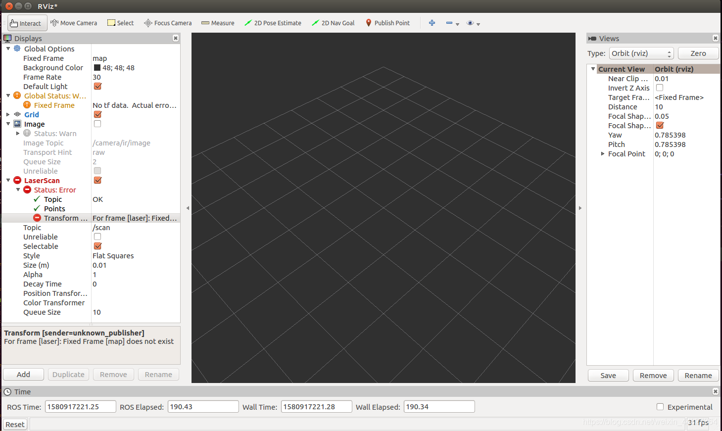 For frame [laser]: Fixed Frame [map] does not exist此类问题解决-CSDN博客