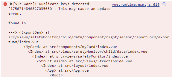 【报错】Duplicate keys detected: ‘1750714840827035650‘. This may cause an update error. found in ...