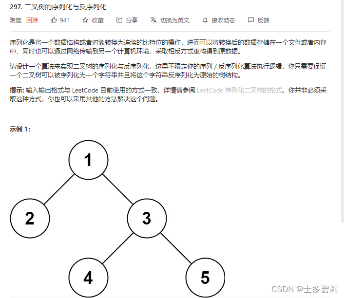 Leetcode 297:二叉树的序列化与反序列化,堆栈解法,python实现python 二叉树反序列化 Csdn博客 3603