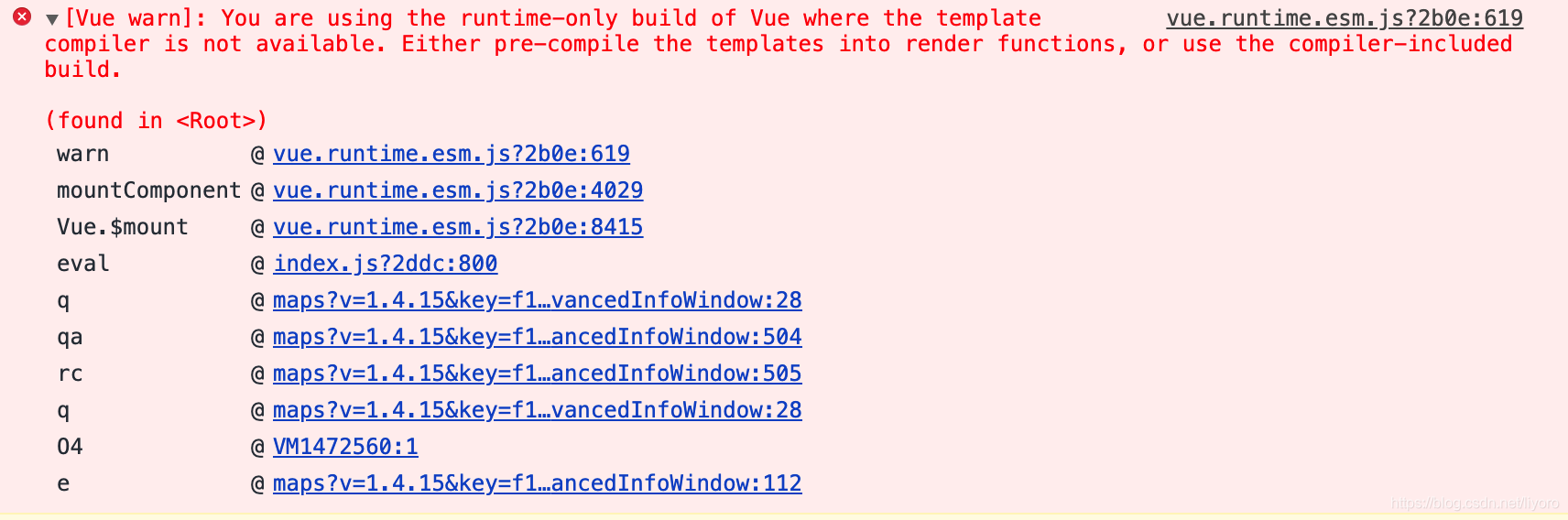 Vue报错：You are using the runtime-only build of Vue where the template compiler is not available ...
