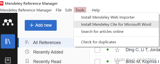 word中插入快速参考文献（mendeley的使用）_mendeley怎么在word中使用-CSDN博客