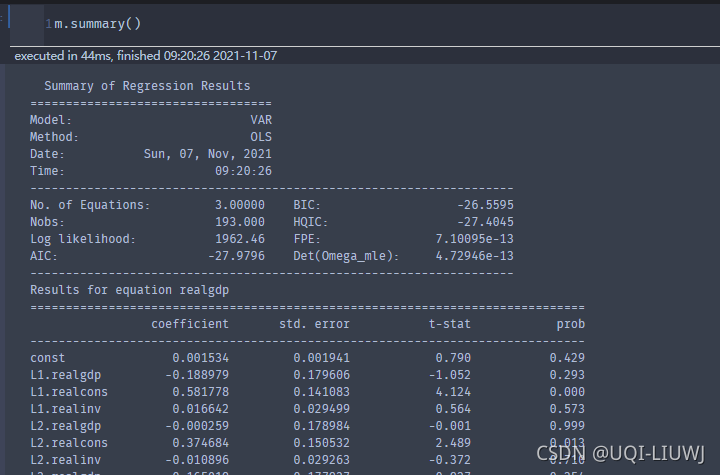statsmodels 笔记：VAR_statsmodels var-CSDN博客