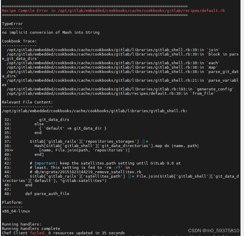 gitlab数据迁移问题记录_error executing action `run` on resource 'execute[-CSDN博客
