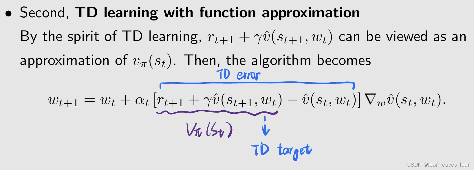 【强化学习的数学原理-赵世钰】课程笔记（八）值函数近似（value function approximation）_值函数近似方法和基于表格的方法有什么区别-CSDN博客