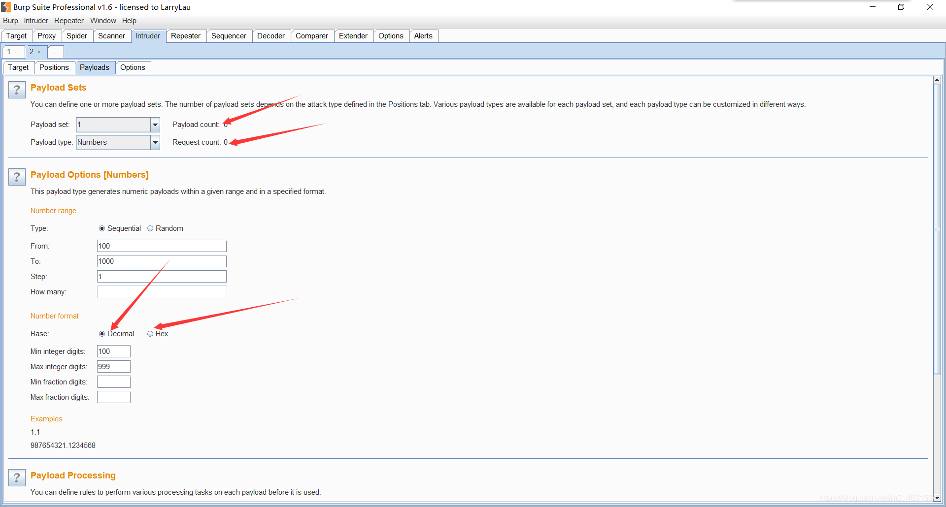 burp intruder爆破出现 Payload set 1: Invalid number settings的解决办法-CSDN博客