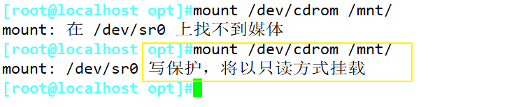 mount: /dev/sr0 写保护，将以只读方式挂载 mount: 在 /dev/sr0 上找不到媒体的解决办法_vmware 硬盘写保护-CSDN博客
