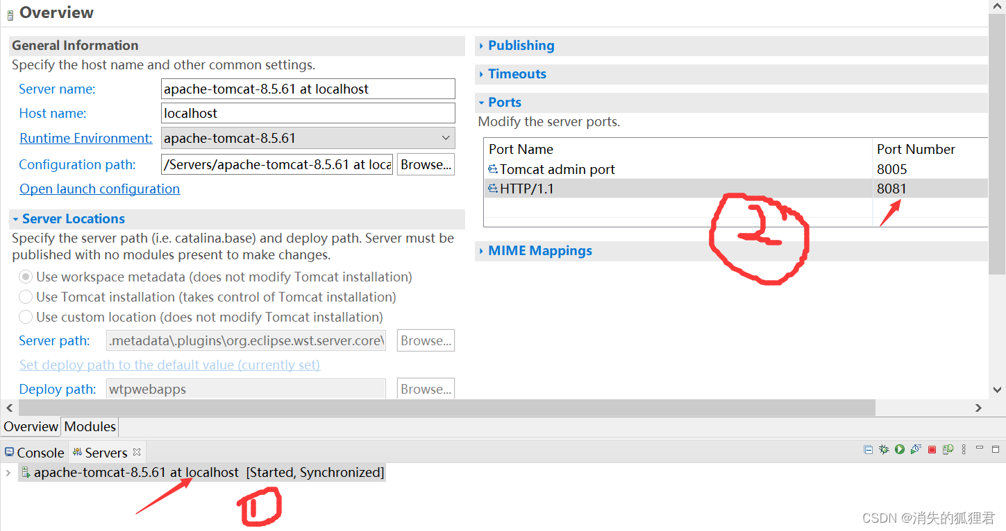 解决Eclipse中启动Tomcat时出现 Port 8080 required by Tomcat v8.5 Server at localhost is already in use ...