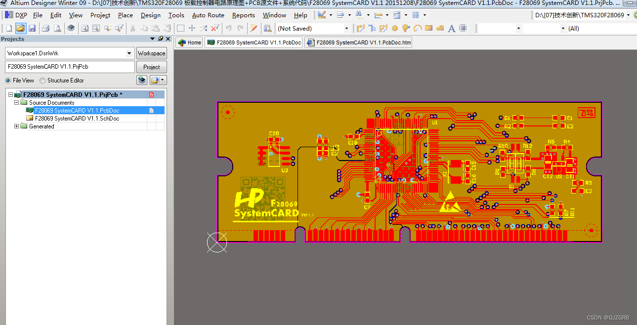 基于tms320f28069 设计systemcard应用dsp硬件控制板(原理图pcb)工程文件,ad09设计的工程文件f28069的文件 Csdn博客