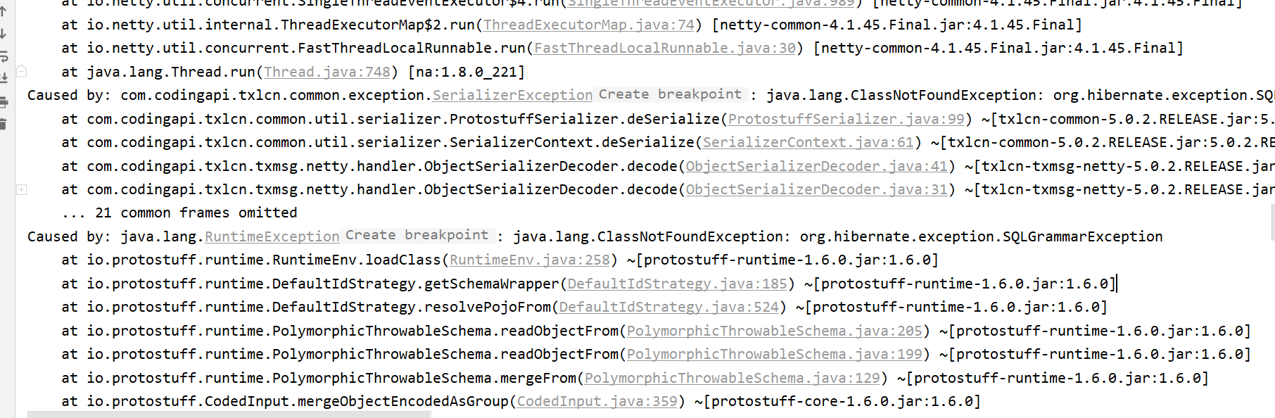 Caused by: java.lang.ClassNotFoundException: org.hibernate.exception.SQLGrammarException-CSDN博客