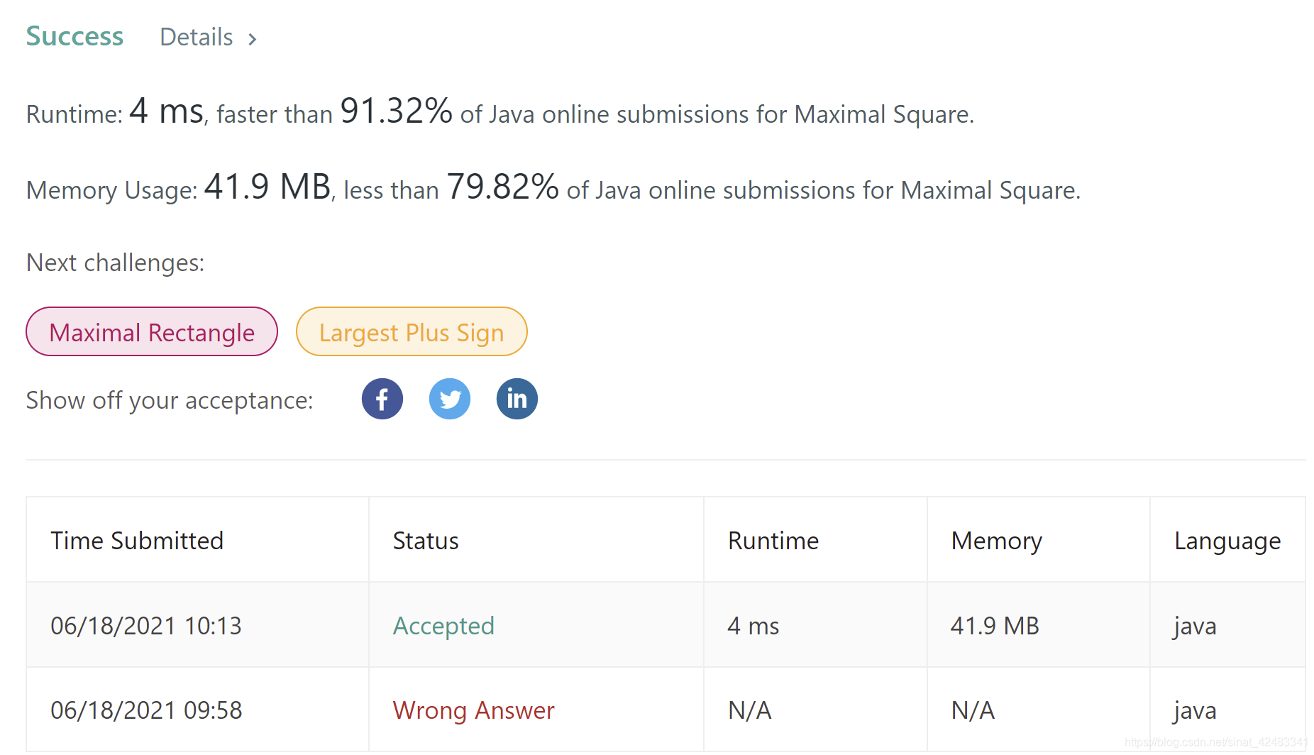 leetcode 221. Maximal Square | 221. 最大正方形（优化的暴力解法+动态规划解法）_maximal square jie'fa-CSDN博客
