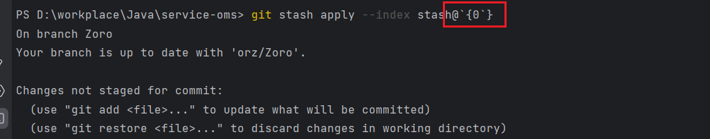 git stash apply stash@{0} 提示unknown switch `e‘_git stash apply unknown switch `e-CSDN博客