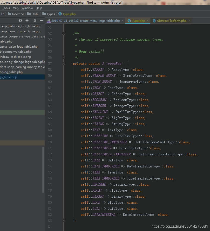 Laravel迁移工具migration 报错 tinyInteger 字段类型未定义_unknown column type "tinyinteger" requested. any d ...