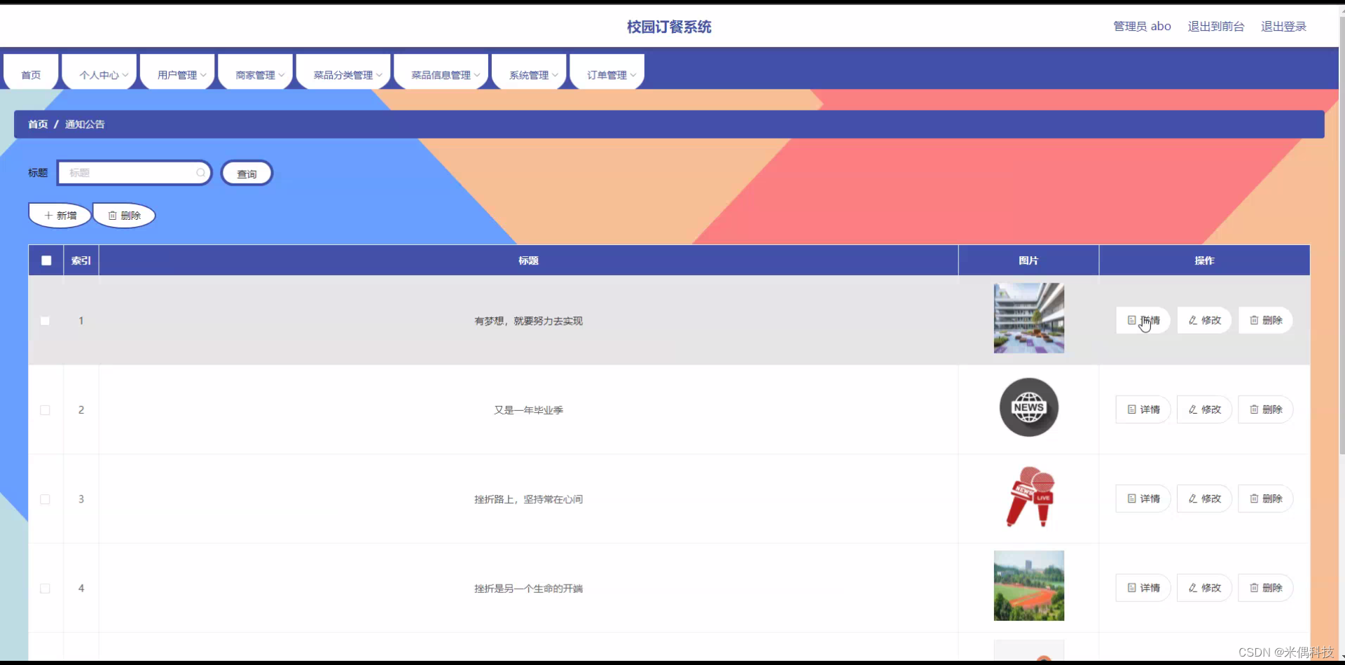 附源码 Javassm计算机毕业设计java校园订餐系统7z0dm【源码、数据库、lw、部署】 Csdn博客