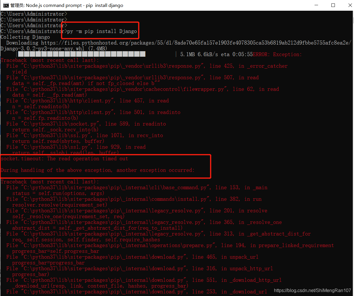 pip安装django timed out_python -m pip install django timeout-CSDN博客