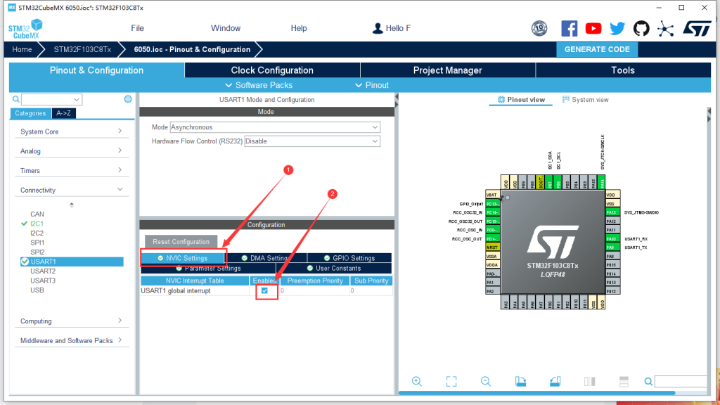 【STM32-HAL库】串口配置、printf函数重定向_stm32 fgetc-CSDN博客