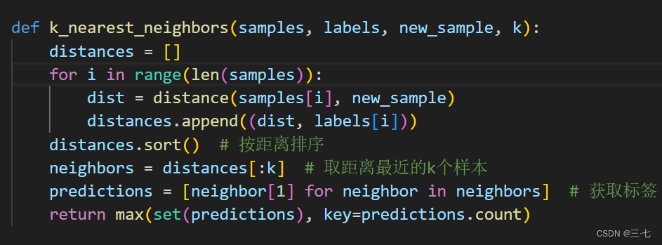 Knn近邻算法的简单实现（python）编程实现knn算法采用欧几里得距离 Csdn博客