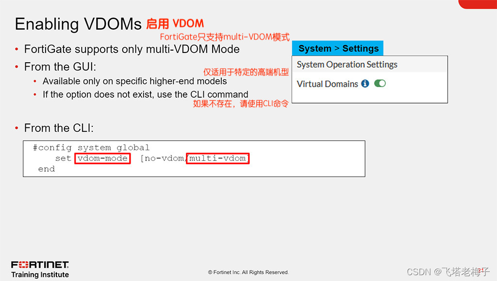 教程篇(7.2) 13. 虚拟域 VDOM & FortiGate基础设施 Fortinet网络安全专家 NSE4_飞塔vdom-CSDN博客