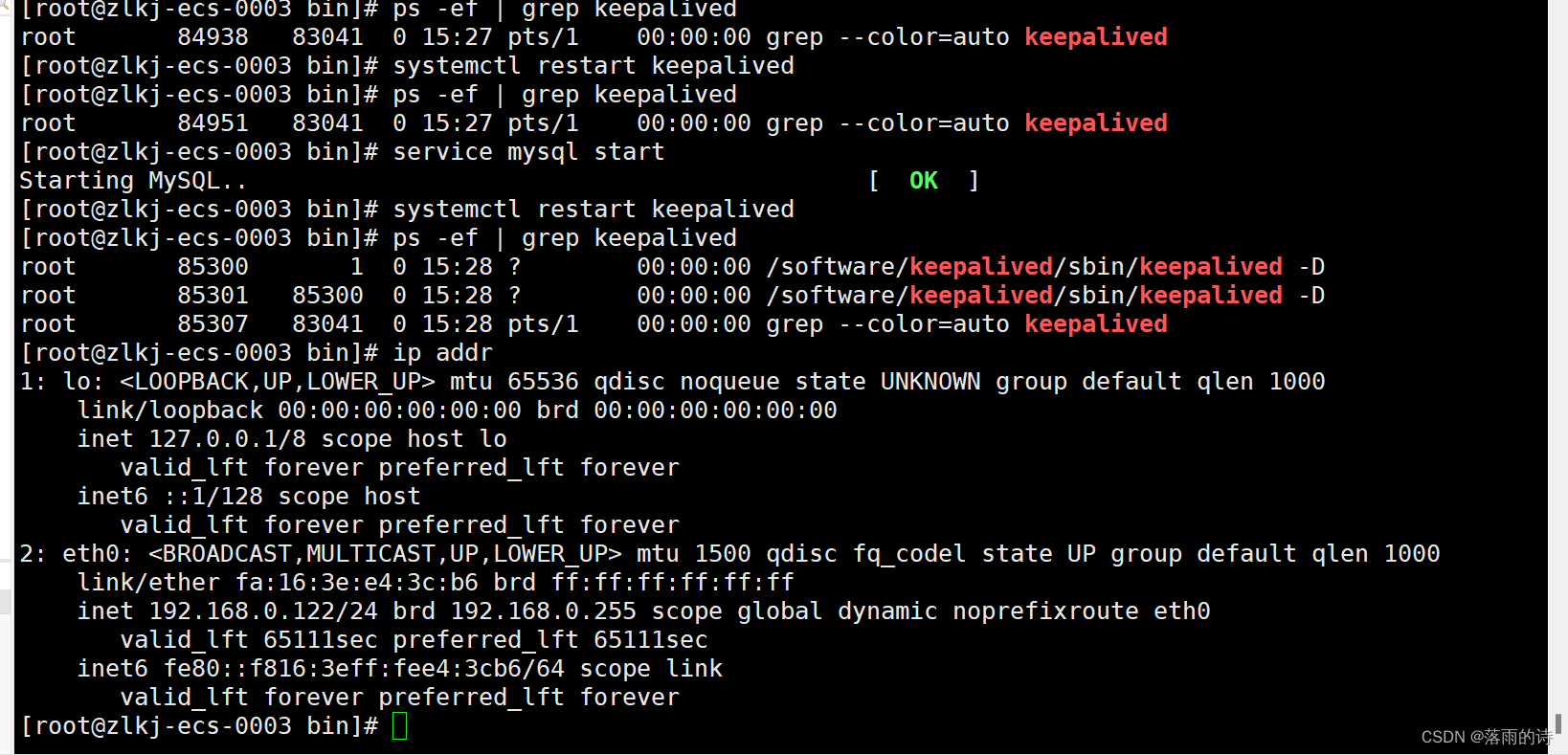 Linux系统部署从无到有---keepalived的安装以及部署_linux keepalived安装-CSDN博客