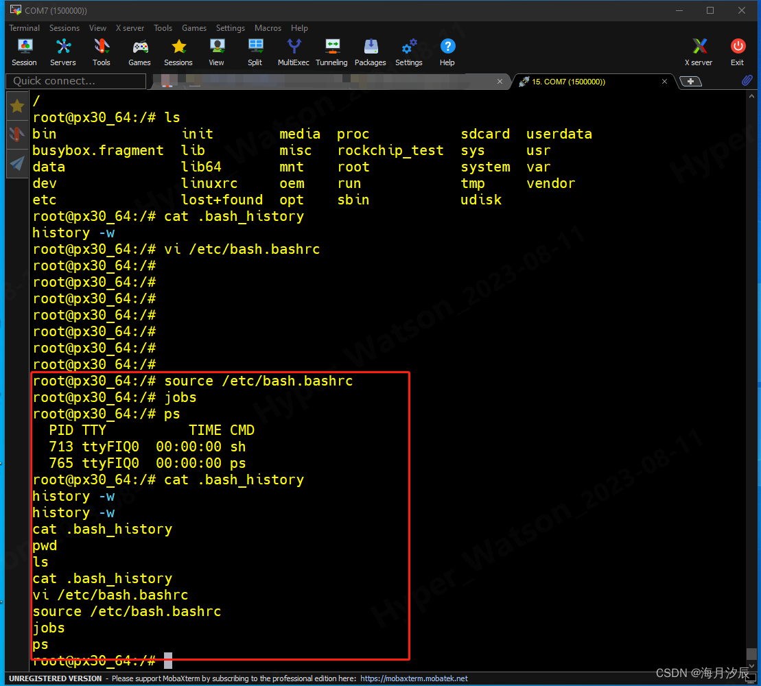 2023-08-11 buildroot linux shell history 终端输入的历史命令不能保存的问题，历史命令是保存在.bash_history，history命令_linux ...