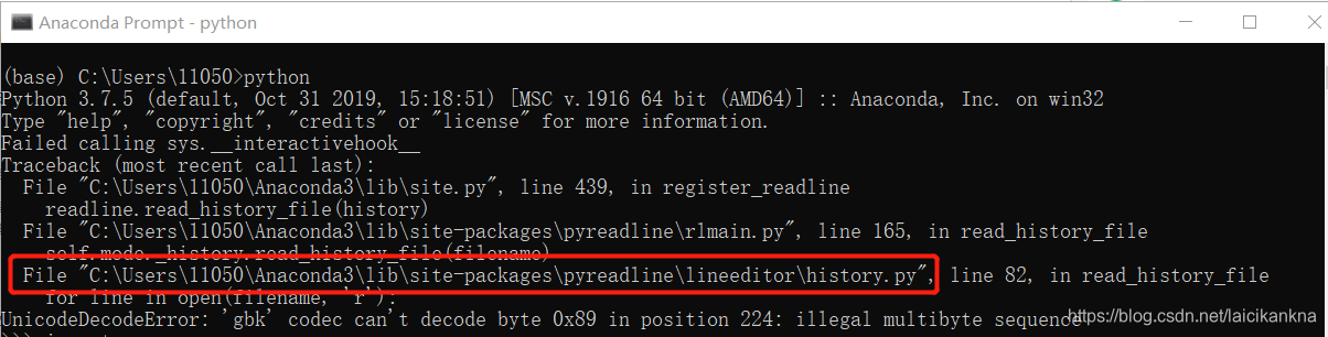解决Failed calling sys.__interactivehook___fail to calling sys.-CSDN博客
