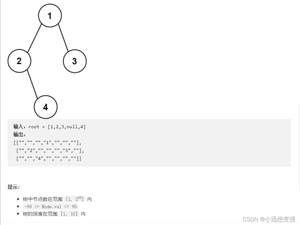 Leetcode·每日一题·655输出二叉树·dfs二叉树dfs 输出 Csdn博客