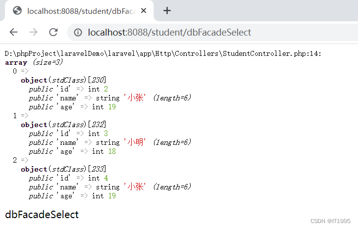 PHP笔记-laravel框架中使用DB facade实现CURD_php db:: facade-CSDN博客