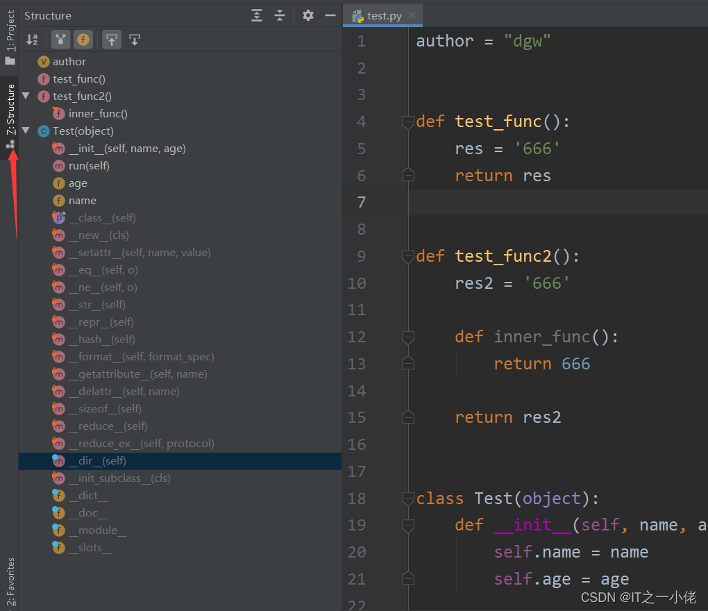 PyCharm使用技巧：Structure（列出代码结构）_pycharm structure-CSDN博客