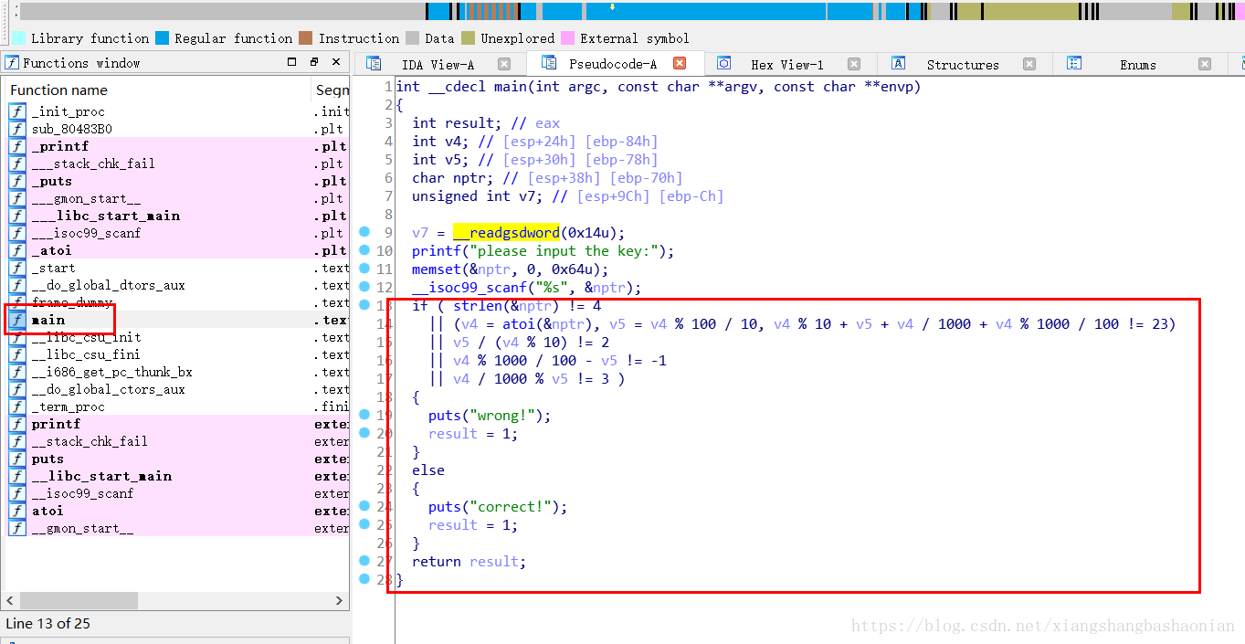 【CTF刷题之旅】XCTF嘉年华体验赛逆向题re1的writeup_ctf re1题目-CSDN博客