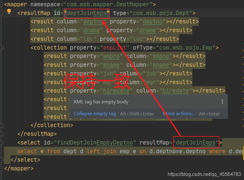 学习mybatis时报错Result Maps collection does not contain value for的解决方法_result maps collection does ...