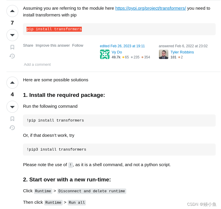 【已解决】ModuleNotFoundError: No module named ‘transformers‘_人工智能_鳗小鱼-GitCode 开源社区