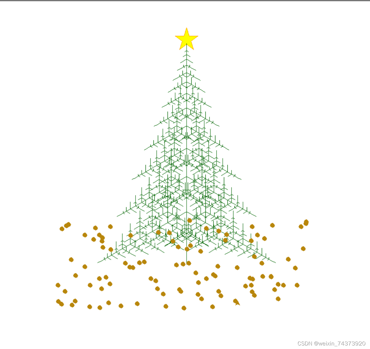 Python绘图练习---绘制圣诞数(添加落叶效果)_python制作一个复杂圣诞树动画添加更多的特效,比如雪花飘落、灯光闪烁等,来增加动 ...