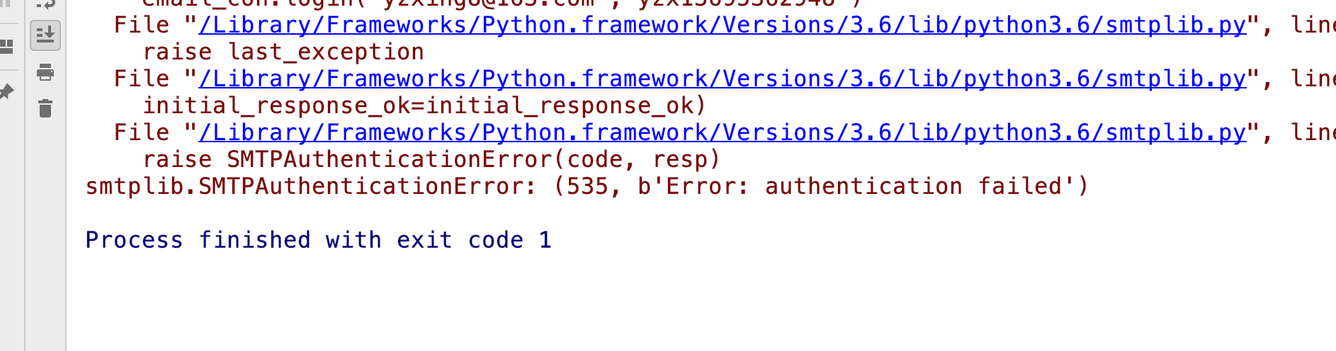 163邮箱报错535:smtplib.SMTPAuthenticationError: (535, b‘Error: authentication failed‘)_smtplib ...