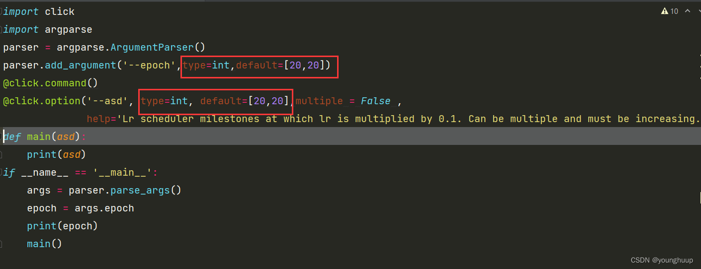 argparse 或者 click中出现‘int‘ object is not iterable_valueerror: 'int' is not callable-CSDN博客