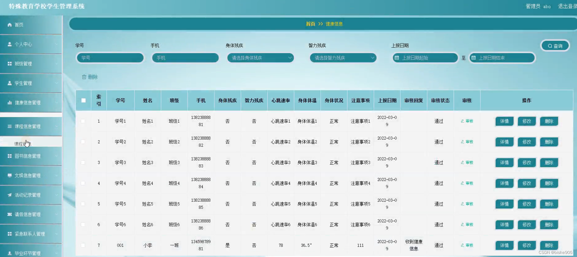 java计算机毕业设计ssm特殊教育学校学生管理系统002k1（附源码、数据库）_拜特教育管理设计与实现源代码-CSDN博客