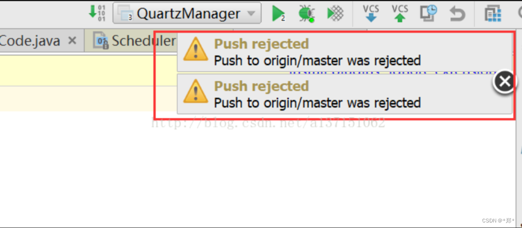 Idea中git push to origin/master was rejected错误解决方案_git idea推送错误-CSDN博客
