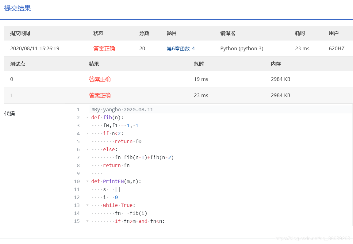 第6章函数 4 使用函数输出指定范围内fibonacci数的个数 20分【python版本】 Csdn博客